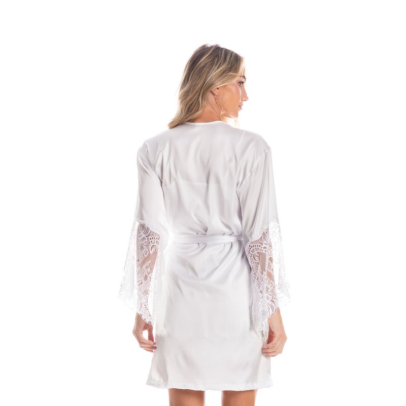 Robe Feminino Curto Em Cetim Com Renda Meghan - Daniela Tombini