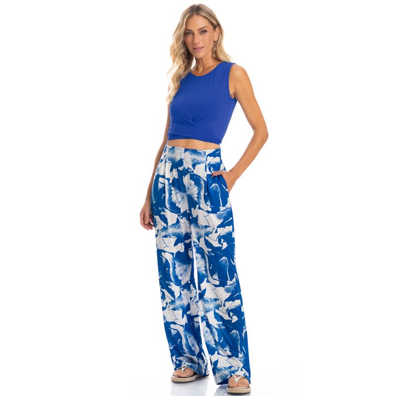 Calca Balline Com Pregas E Bolso - Daniela Tombini